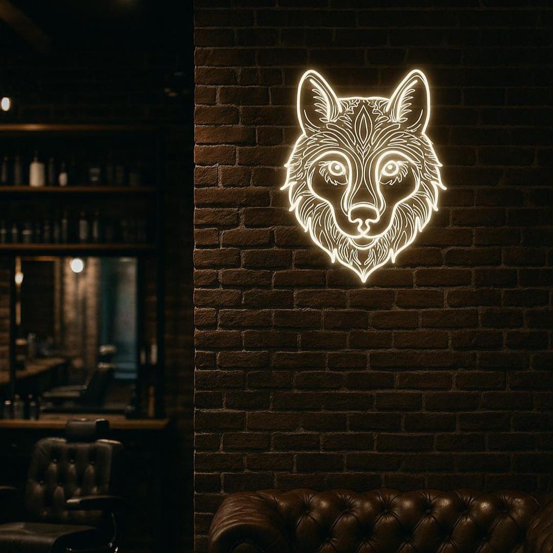 Coyote Neon Sign | Neon Wall Art | Barbershop Led Decor | Night Light ...