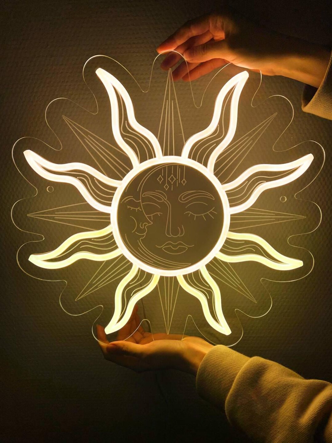 Sun Wall Light | Neon Wall Decor | Room Led Decor | Night Light ...