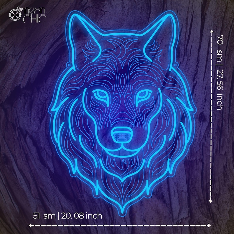 Wolf Boss Neon Sign - LED Wall Art for Office or Barber Shop, Brutal ...