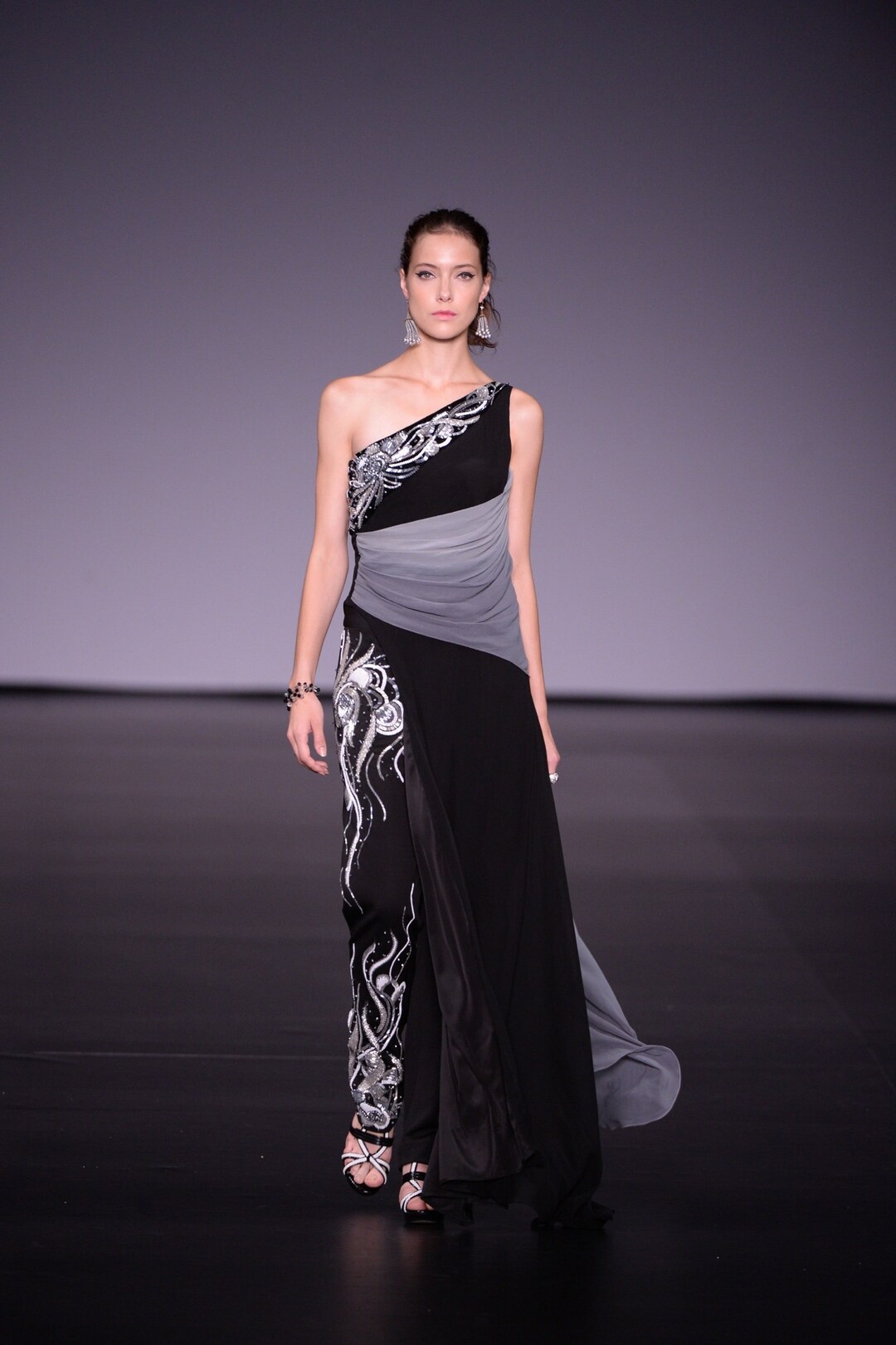 Indo-western Gown/ Modern Gown With Drape/ Black Ggt Gown With - Etsy