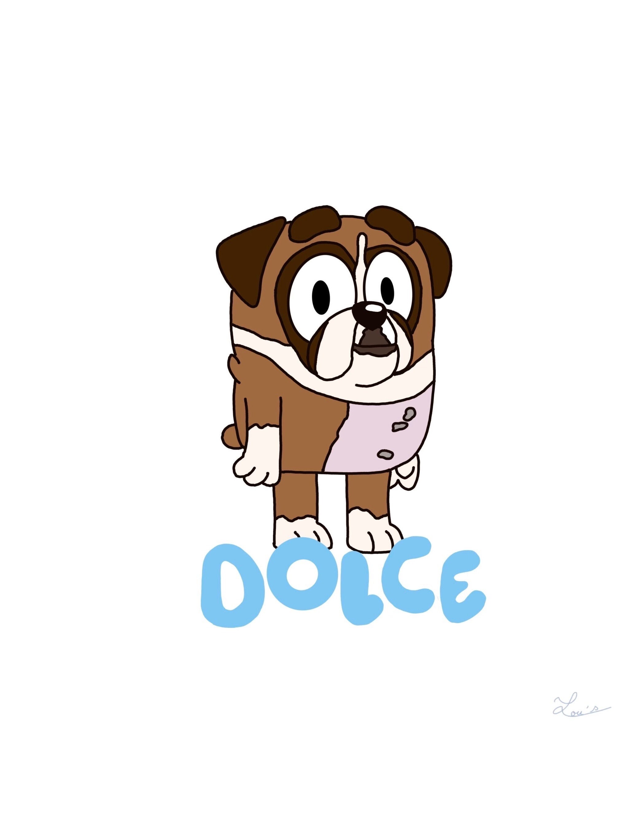 Drawing of Your Dog Bluey Style Digital with Name in Bluey Lettering - Etsy