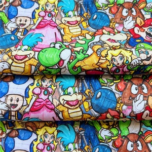 Star Super Mario Fabric Mario & Luigi Princess Peach King - Etsy