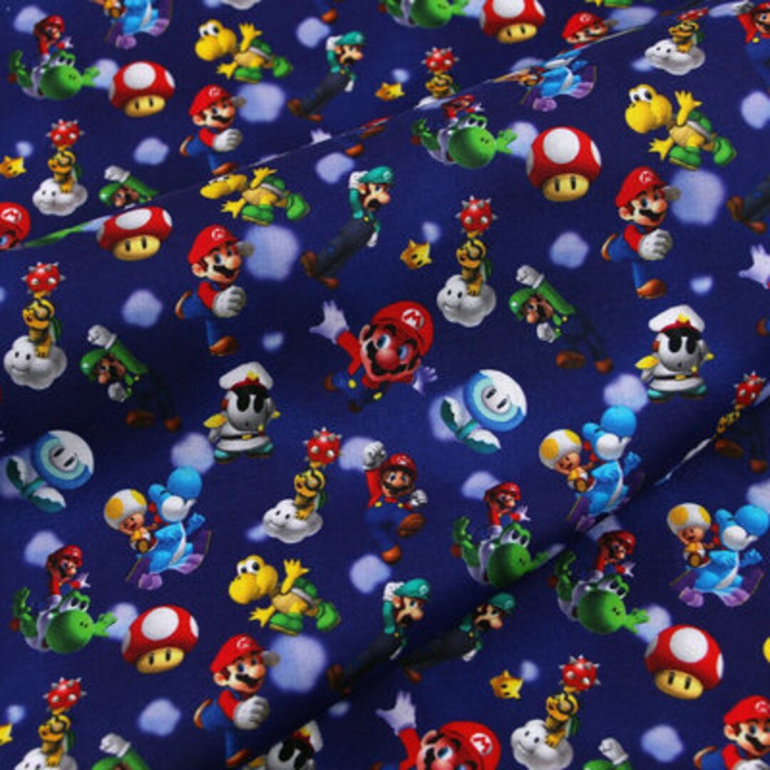 Super Mario Fabric Mario Luigi Fabric Cotton Cartoon Fabric Sewing ...