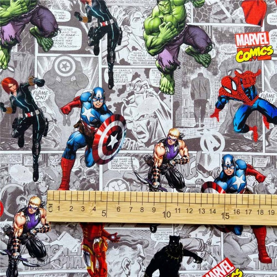 Avengers Fabric Superhero Iron Man Captain America Hulk Fabric - Etsy ...