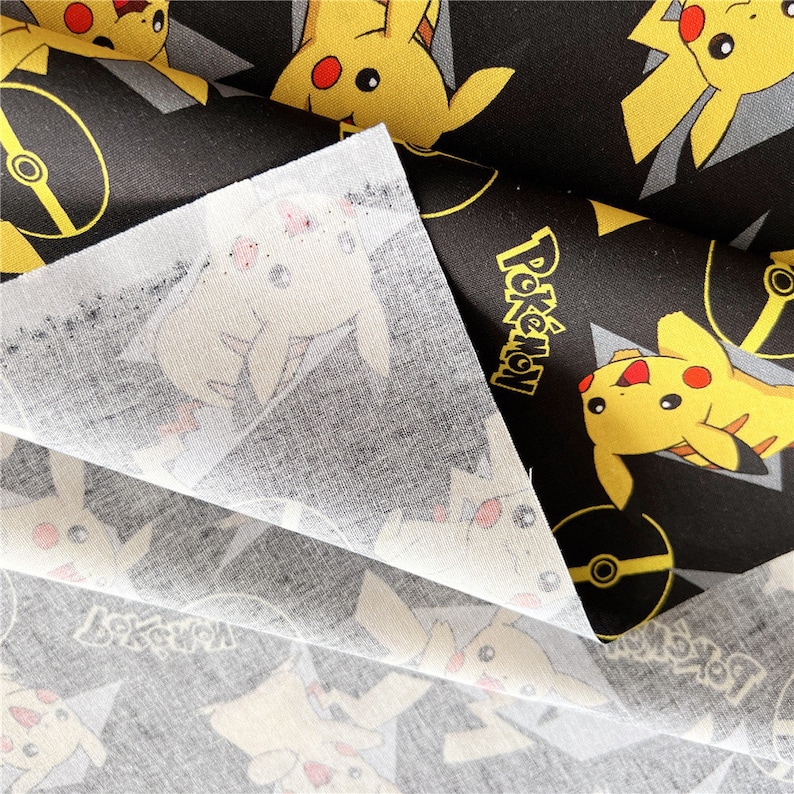 Pokemon Fabric Pocket Monster Fabric Pikachu Fabric Cotton - Etsy