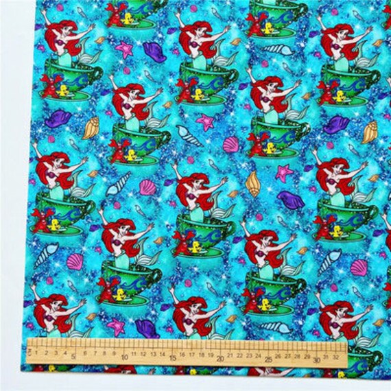 Ariel the Little Mermaid Fabric Princess Fabric Cotton Disney - Etsy