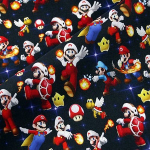 Super Mario Fabric Mario Luigi Fabric Cotton Cartoon Fabric Sewing ...