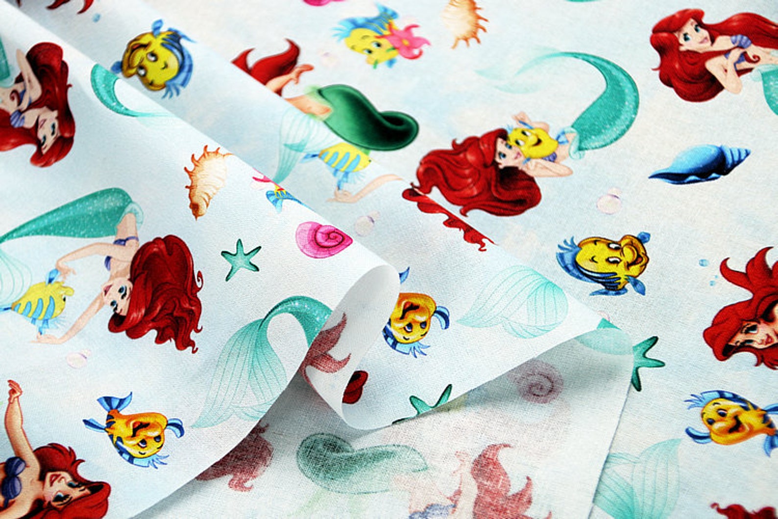Ariel the Little Mermaid Fabric Princess Fabric Cotton Disney - Etsy