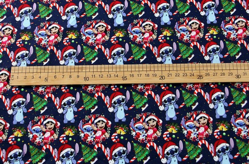 Stitch Fabric Blue Koala Stitch Cotton Cartoon Fabric Animation Fabric ...
