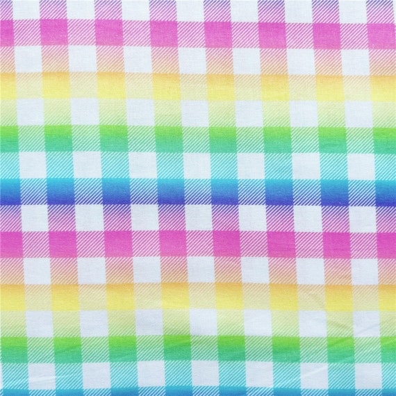 Rainbow Plaid Fabric Cotton Cartoon Fabric Animation Fabric by - Etsy