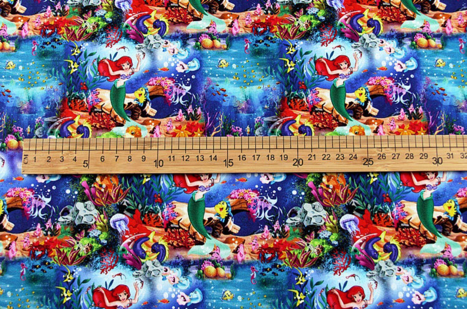 Ariel the Little Mermaid Fabric Princess Fabric Cotton Disney Cartoon ...