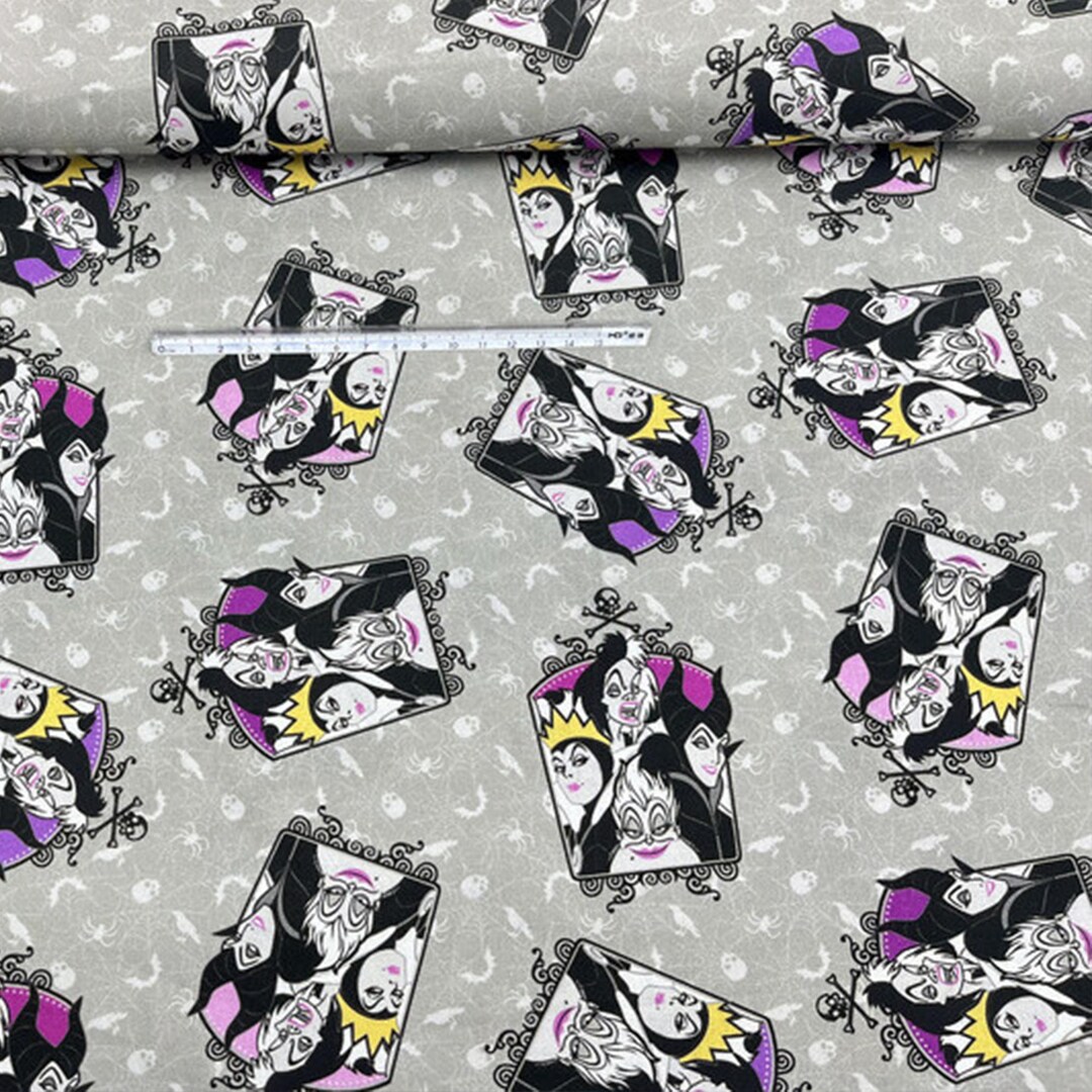 Evil Characters in Disney Fabric Maleficent Fabric Cotton Cartoon ...