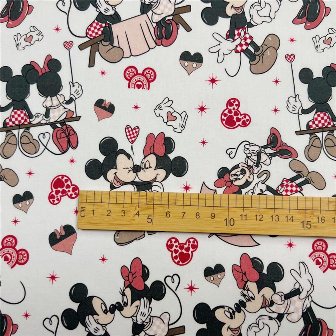 Disney's Mickey Mouse Fabric Mickey and Minnie Fabric Valentine's ...
