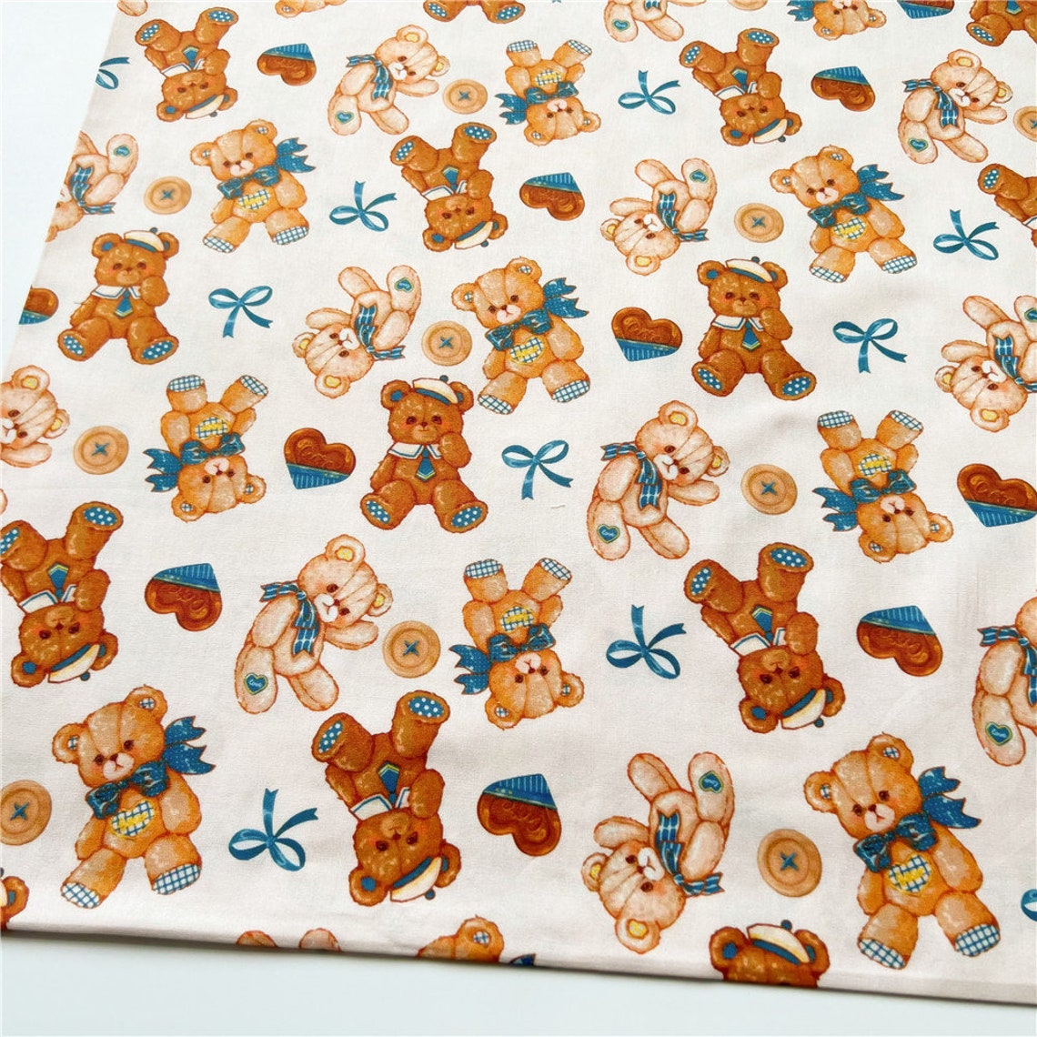 Teddy Bears Fabric Cotton Cartoon Fabric Animation Fabric by - Etsy