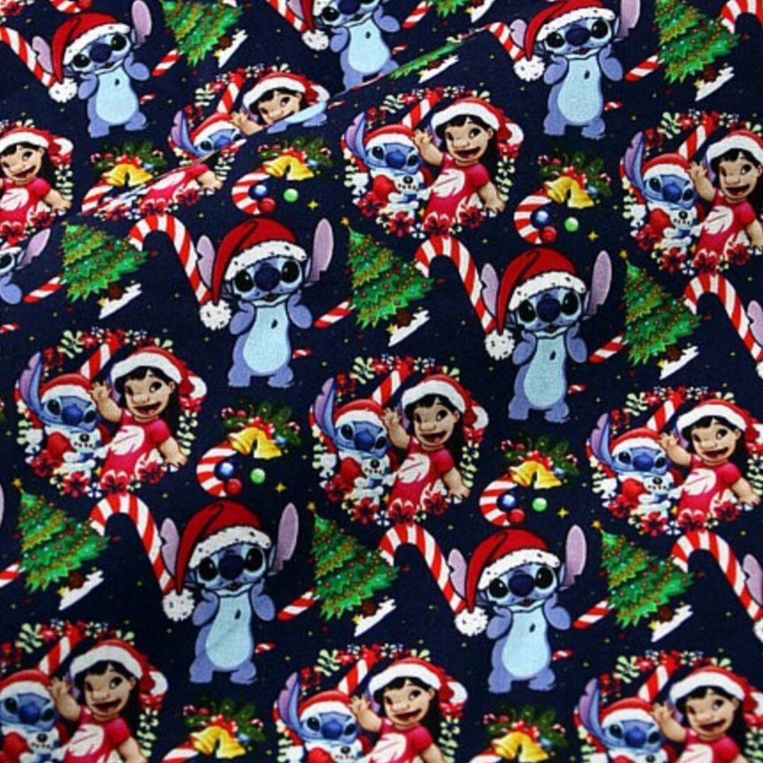 Stitch Fabric Blue Koala Stitch Cotton Cartoon Fabric Animation Fabric ...