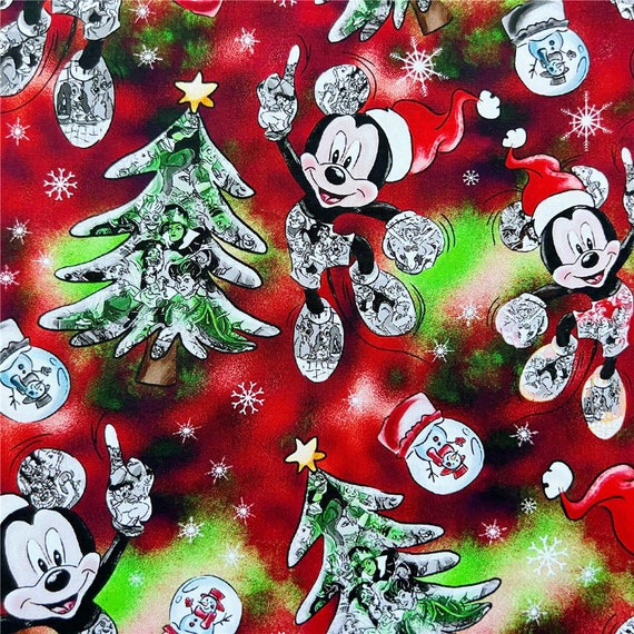 Disney's Mickey Mouse Fabric Christmas Fabric Cotton - Etsy