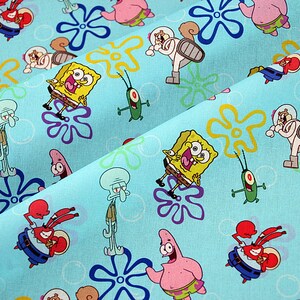 Spongebob Squarepants Fabric Spongebob Patrick Fabric Cotton Cartoon ...
