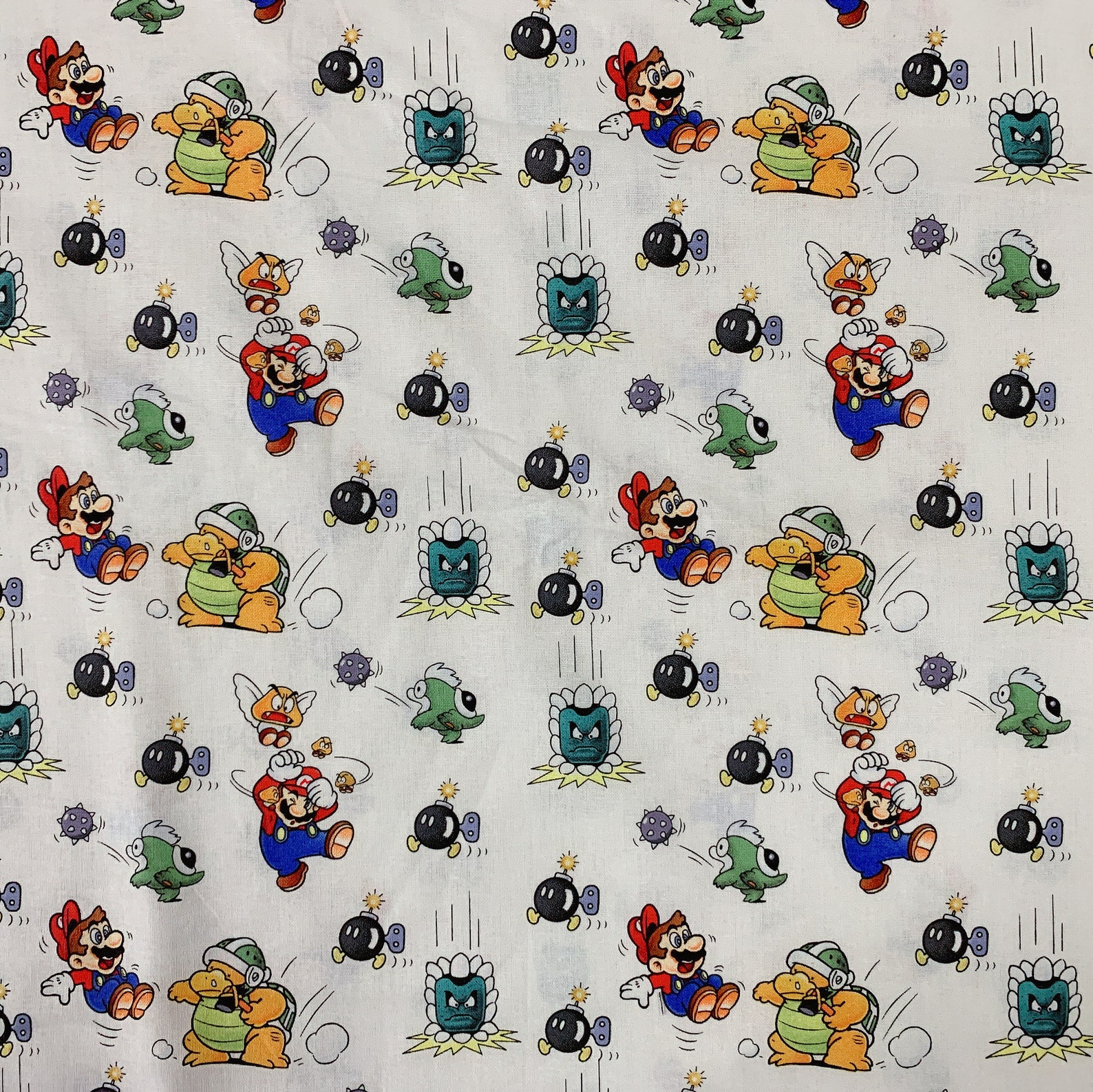 Star Super Mario Fabric Mario Luigi Fabric Cotton Cartoon - Etsy