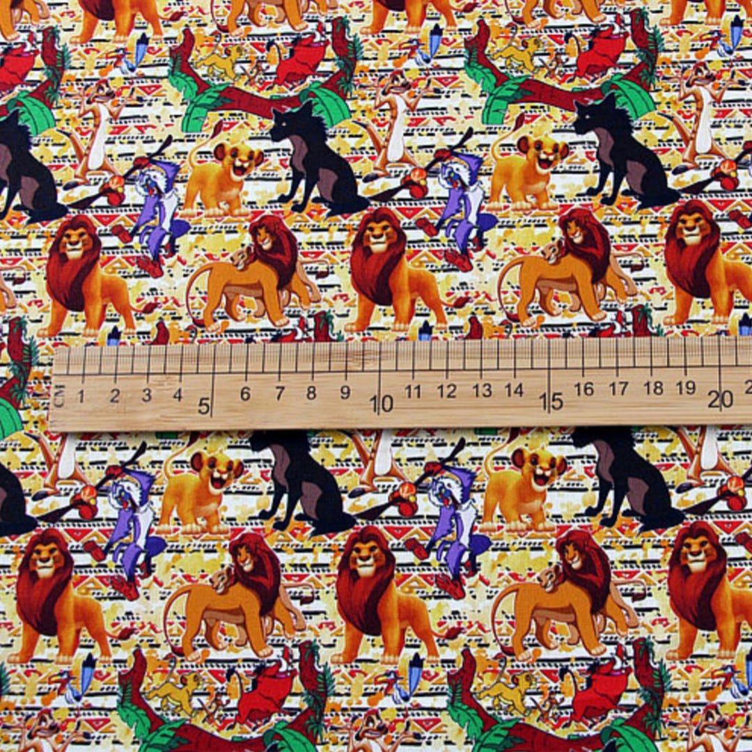 Lion King Fabric Lion Simba Mufasa Cotton Cartoon Fabric Animation ...