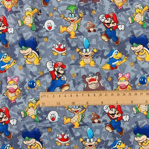 Star Super Mario Fabric Mario Luigi Fabric Cotton Cartoon - Etsy