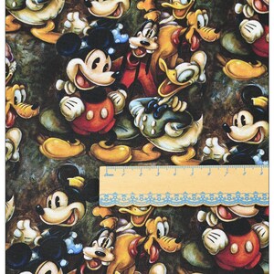 Disney's Mickey Mouse Fabric Donald Duck Goofy Fabric Cotton Cartoon ...