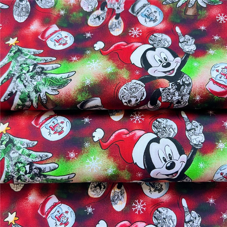 Disney's Mickey Mouse Fabric Christmas Fabric Cotton - Etsy