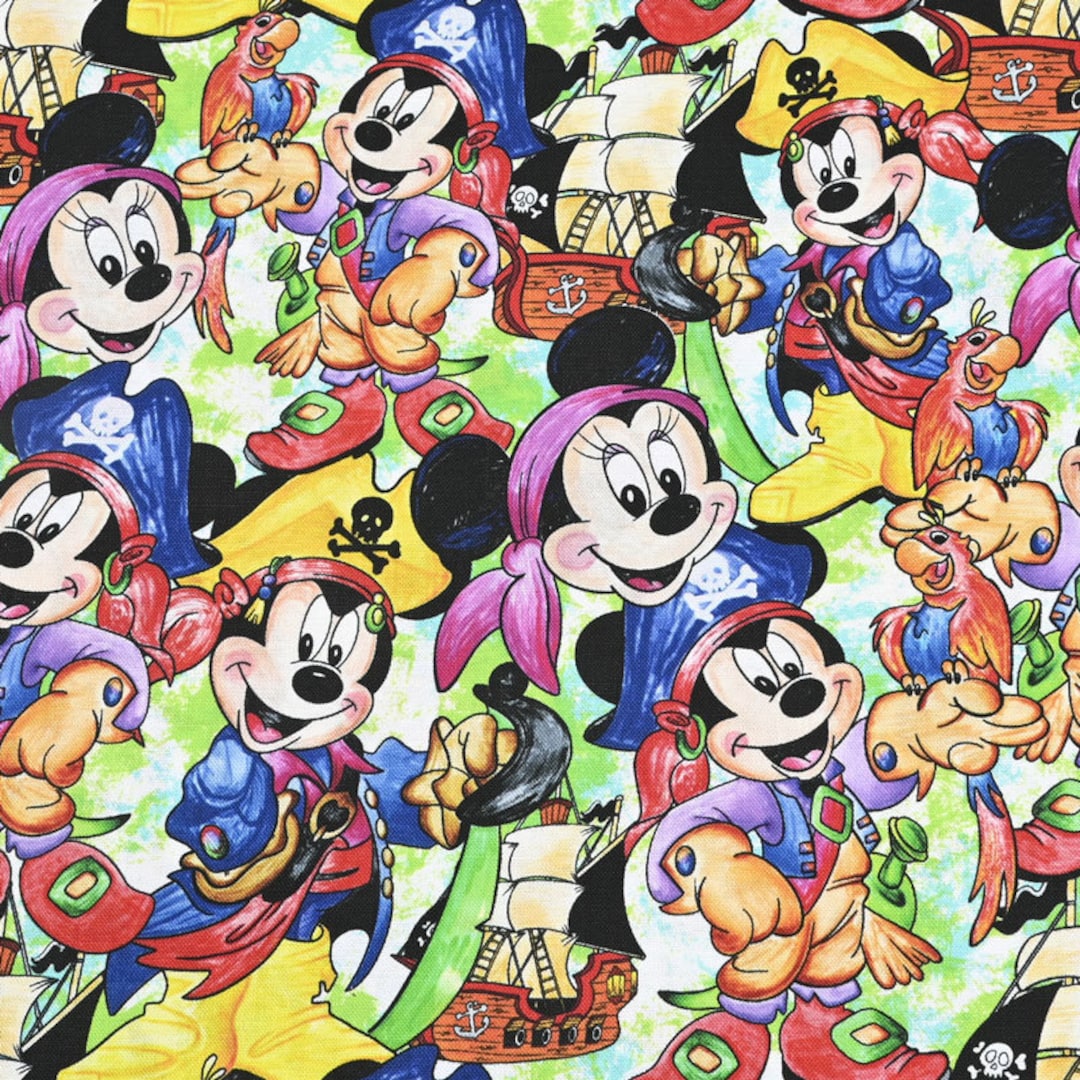 Disney's Mickey Mouse Fabric Donald Duck Goofy Fabric Cotton Cartoon ...