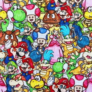 Star Super Mario Fabric Mario & Luigi Princess Peach King - Etsy