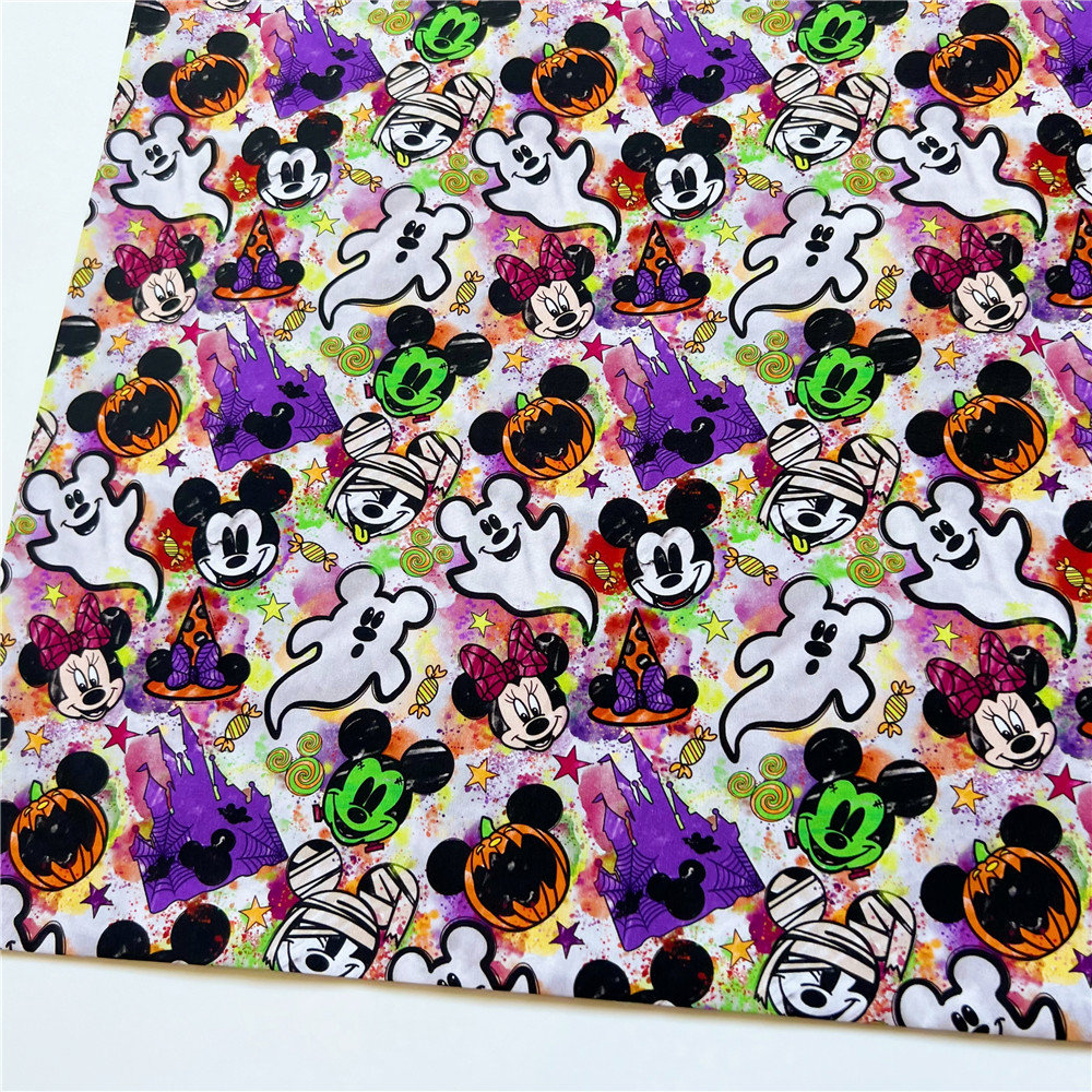 Disney's Mickey Mouse Fabric Halloween Pumpkin Fabric Cotton Cartoon ...