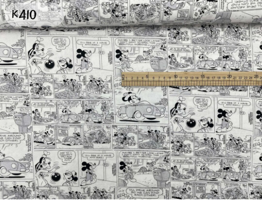 Disney's Mickey Mouse Fabric Donald Duck Goofy Fabric Cotton Cartoon ...