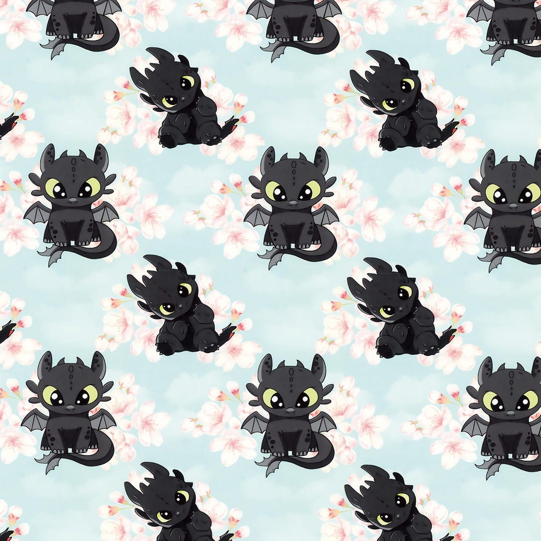 How to Train Your Dragon Fabric Night Fury Toothless Fabric Cotton ...