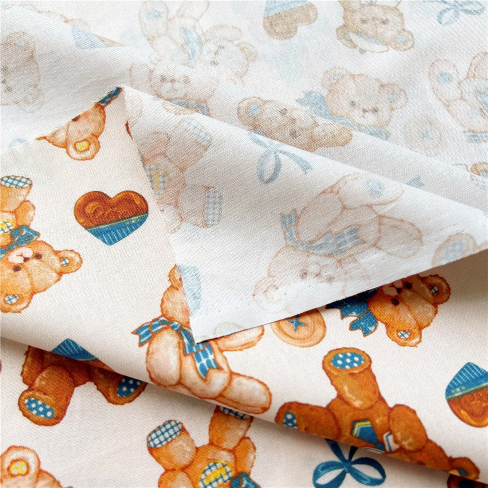 Teddy Bears Fabric Cotton Cartoon Fabric Animation Fabric by - Etsy