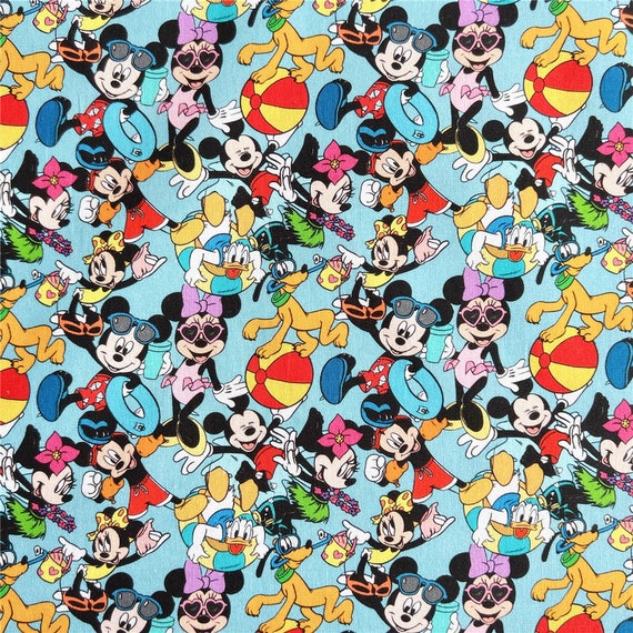 Disney's Mickey Mouse Fabric Donald Duck Goofy Fabric - Etsy