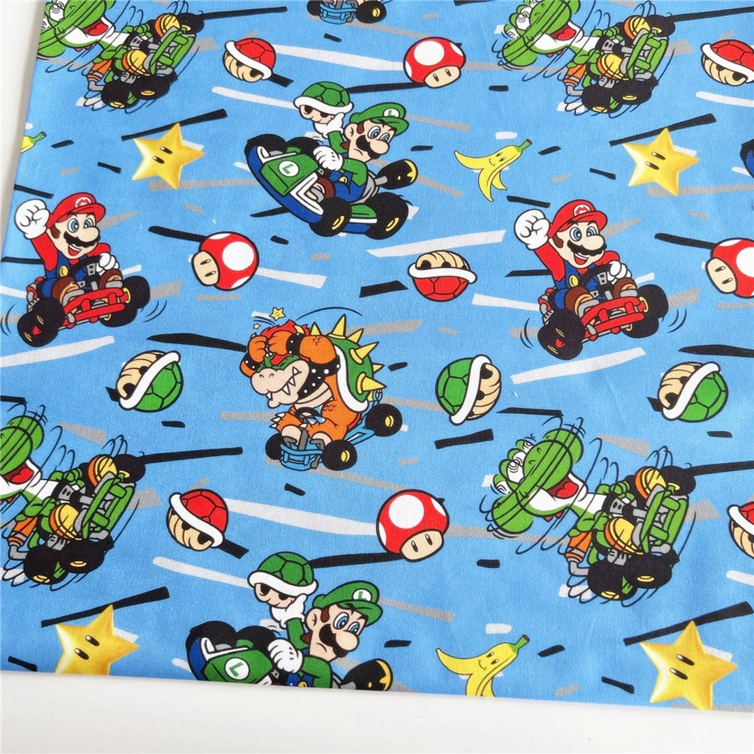 Star Super Mario Fabric Mario Luigi Fabric Cotton Cartoon Fabric Sewing ...