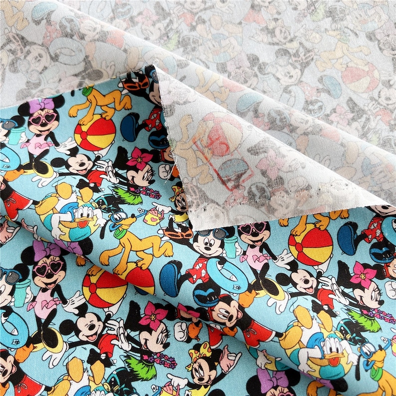 Disney's Mickey Mouse Fabric Donald Duck Goofy Fabric - Etsy