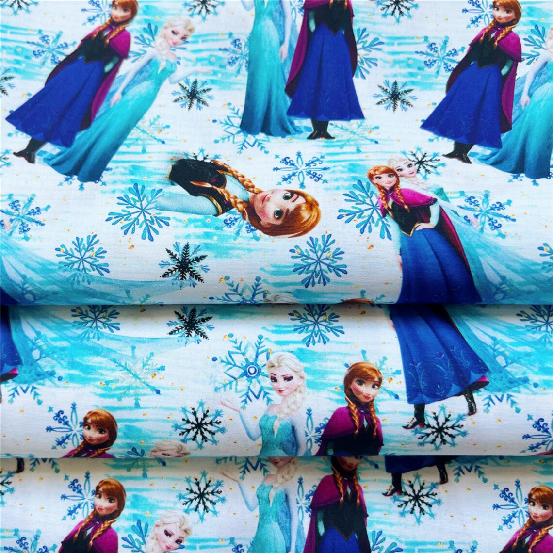 Frozen Princess Fabric Elsa and Anna Fabric Cotton Cartoon - Etsy