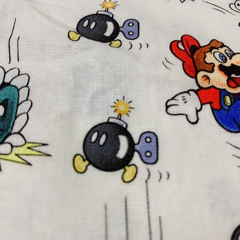 Star Super Mario Fabric Mario Luigi Fabric Cotton Cartoon - Etsy