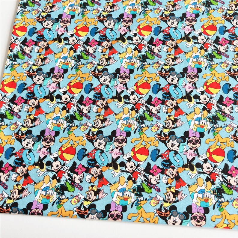Disney's Mickey Mouse Fabric Donald Duck Goofy Fabric - Etsy