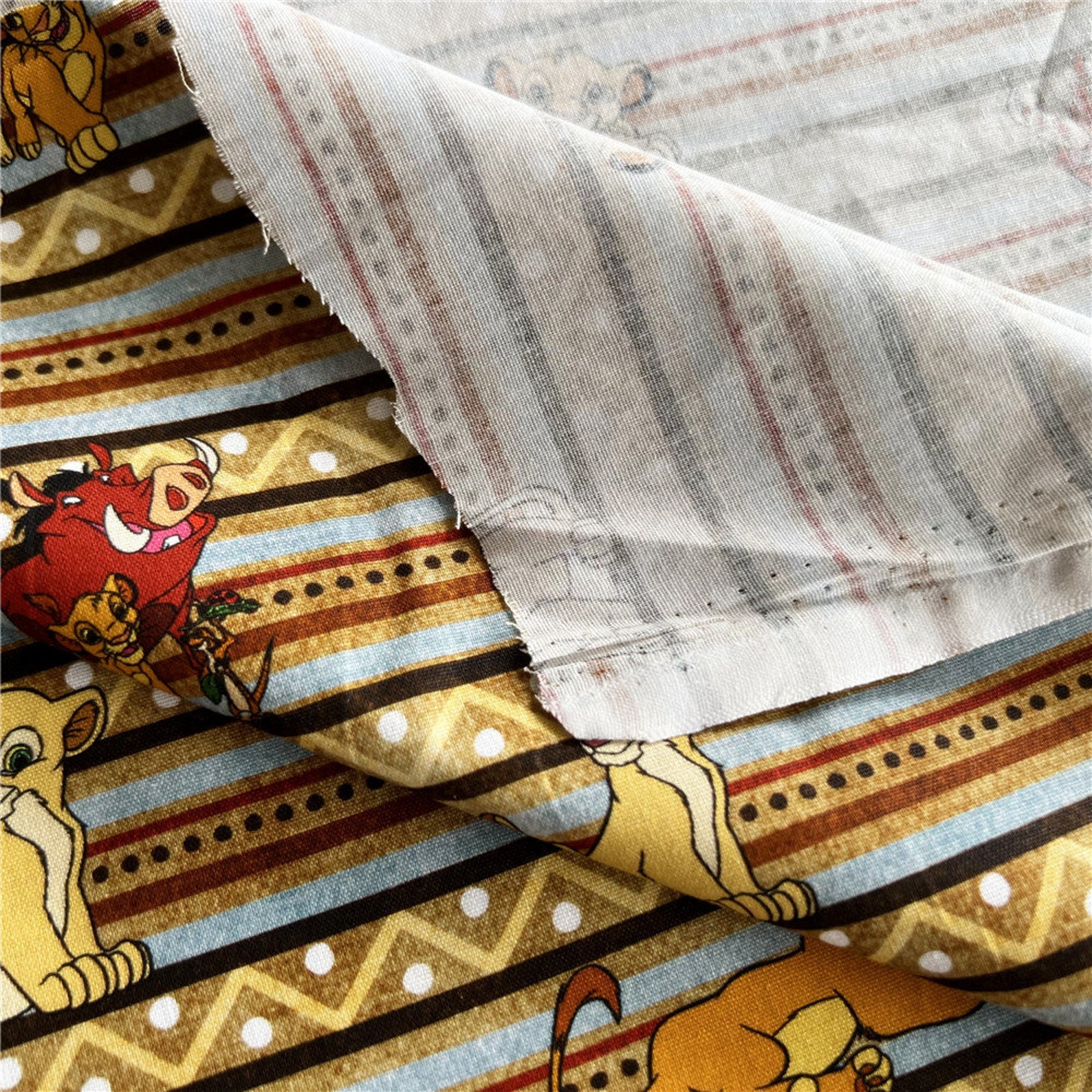 Lion King Fabric Lion Simba Mufasa Cotton Cartoon Fabric - Etsy