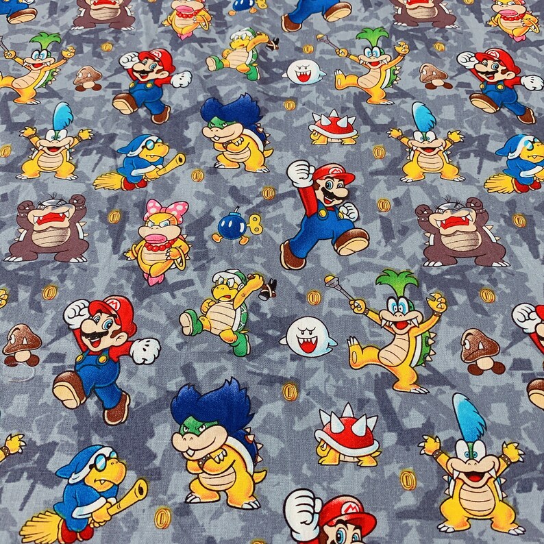 Star Super Mario Fabric Mario Luigi Fabric Cotton Cartoon Fabric Sewing ...