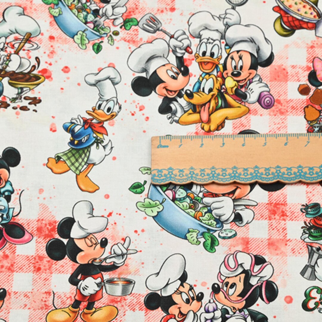 Disney's Mickey Mouse Fabric Donald Duck Goofy Fabric Cotton Cartoon ...