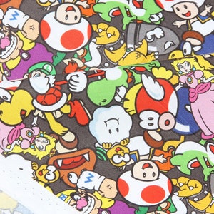 Star Super Mario Fabric Mario & Luigi Princess Peach King Koopa Fabric ...