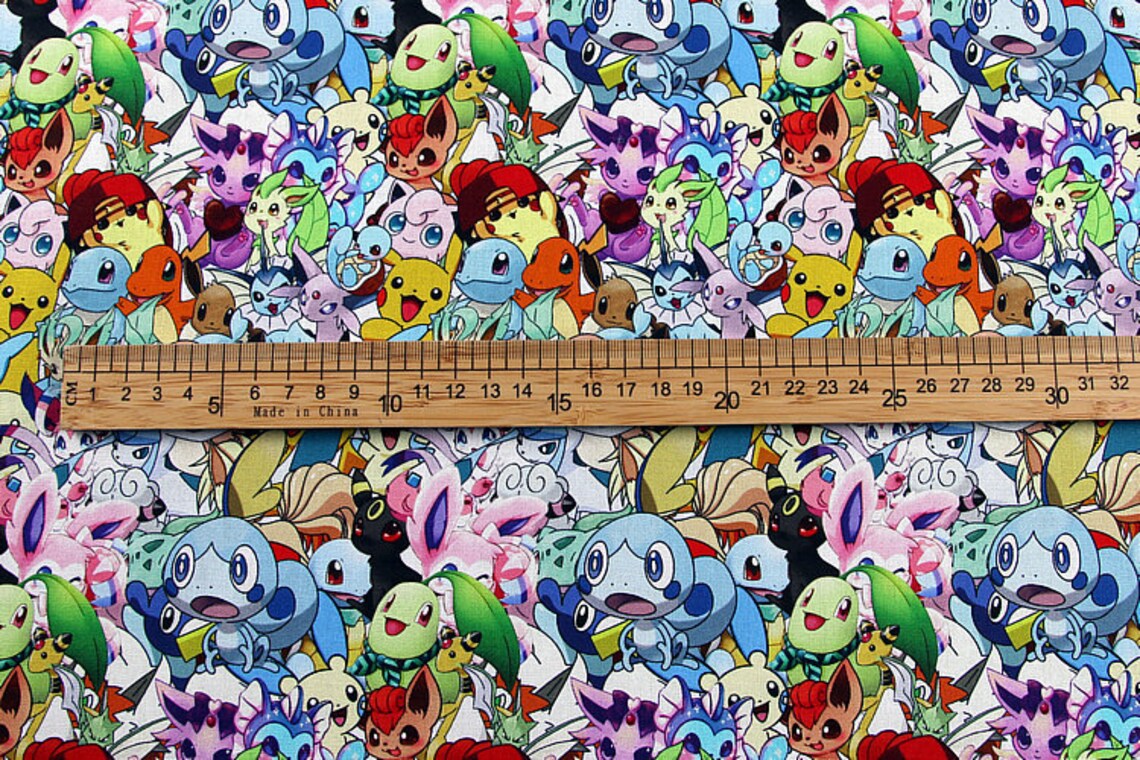 Pokemon Fabric Pocket Monster Fabric Cotton Cartoon Fabric - Etsy