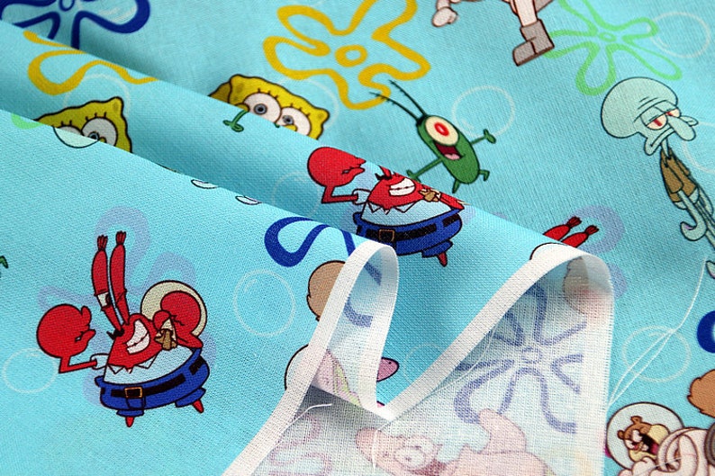Spongebob Squarepants Fabric Spongebob Patrick Fabric Cotton - Etsy