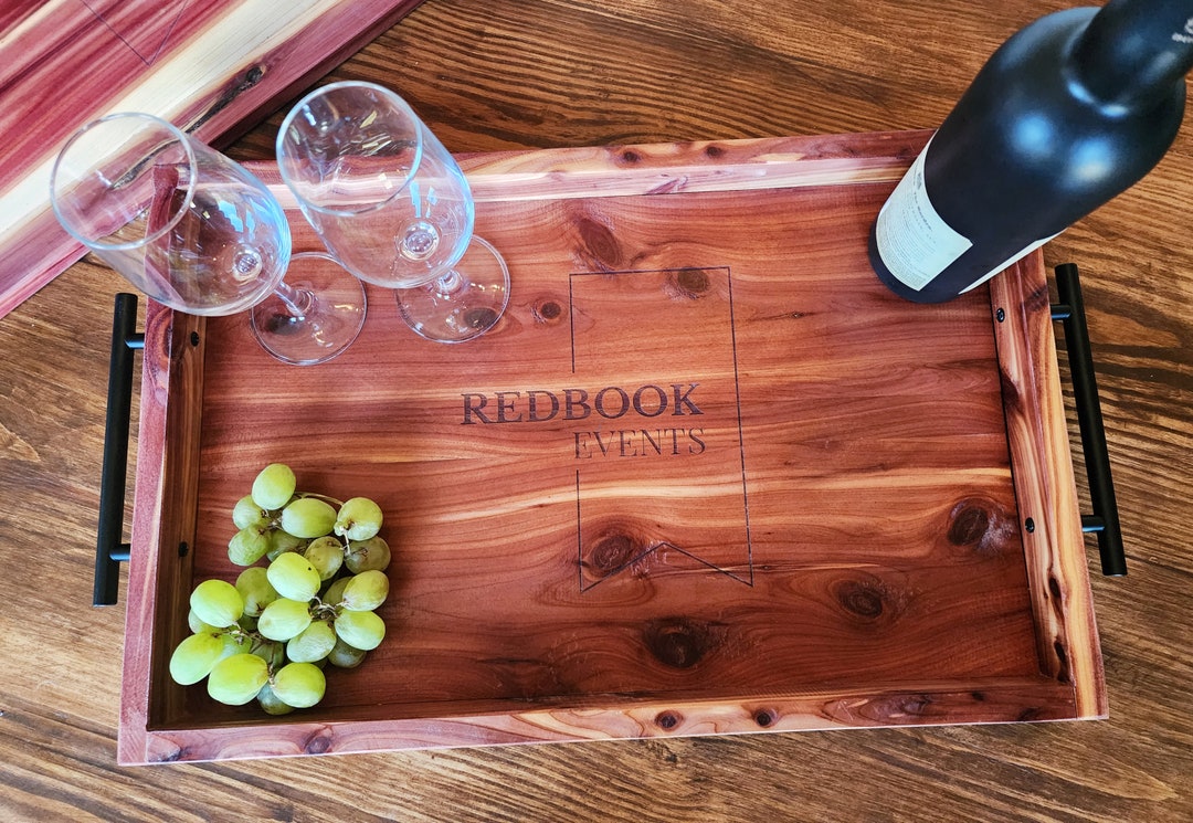 Aromatic Cedar Serving Tray, Personalized Wood Tray, Housewarming Gift ...
