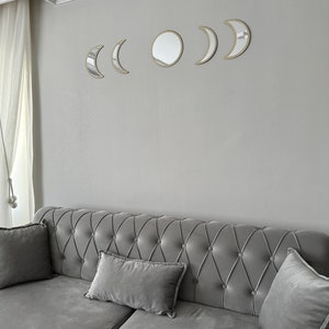 Moon Phases Wall Mirror Set of 5 Maple Medef Unbreakable Plexi Mirror ...