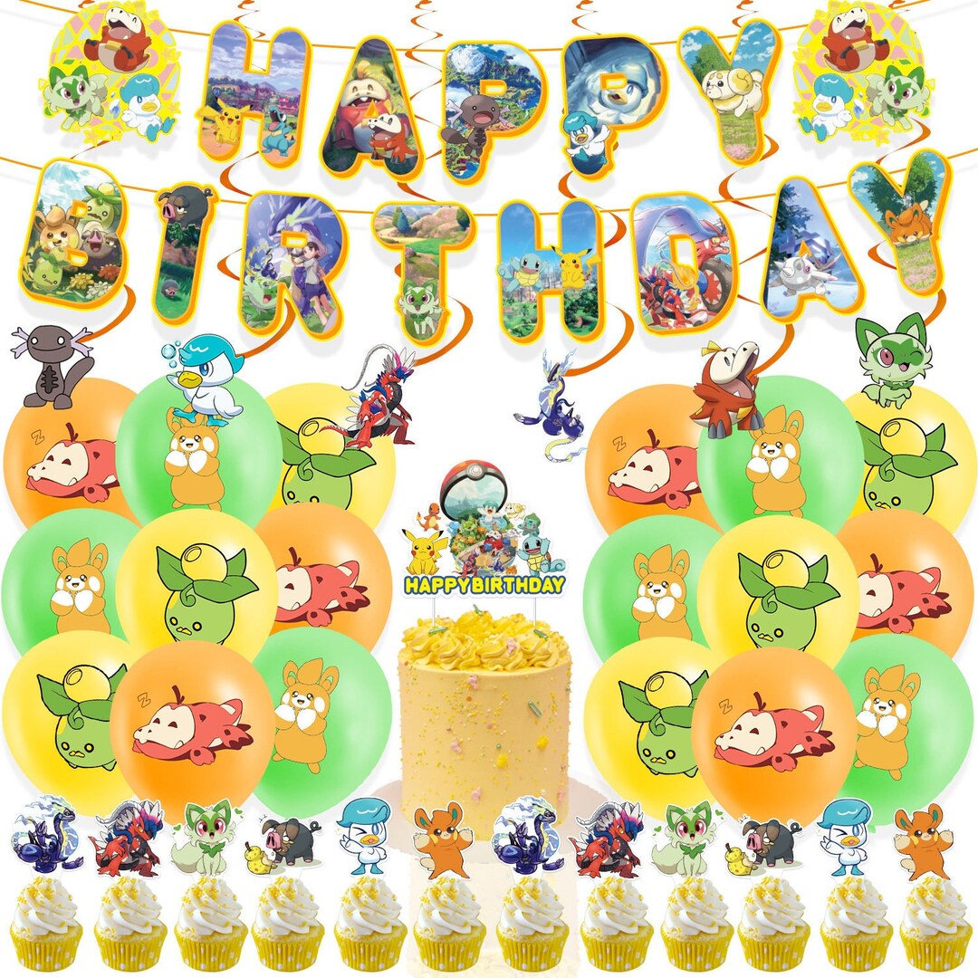 Pokémon Scarlet and Violet Themed Party Decorations - Etsy