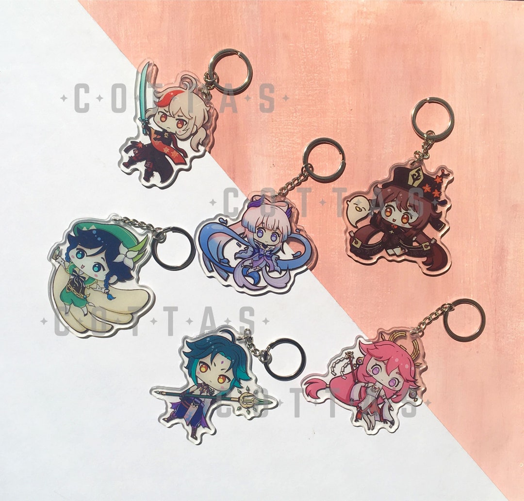 Genshin Impact Keychains kazuha, Hu Tao, Kokomi, Xiao, Venti, Yae Miko ...