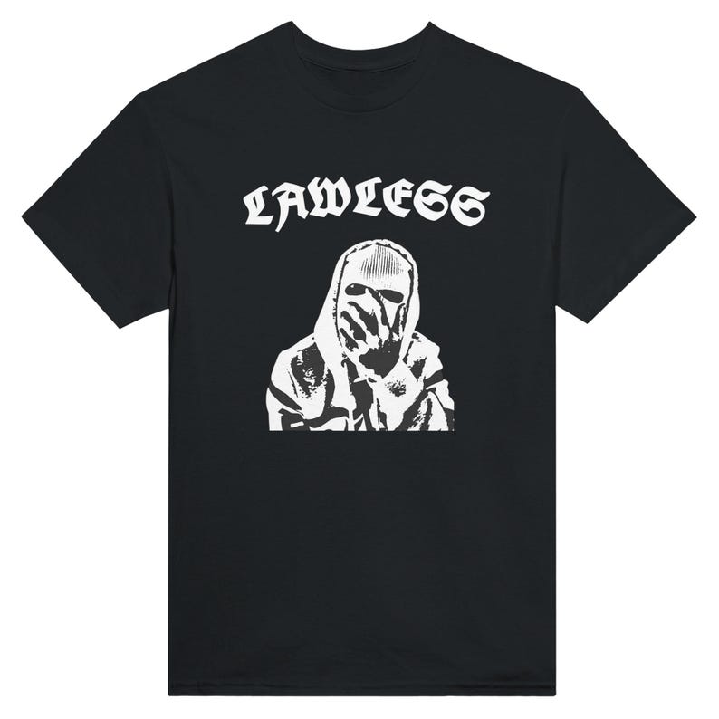 Black and White Streetwear Graphic Tee Gangster T Shirt Skimask Print ...