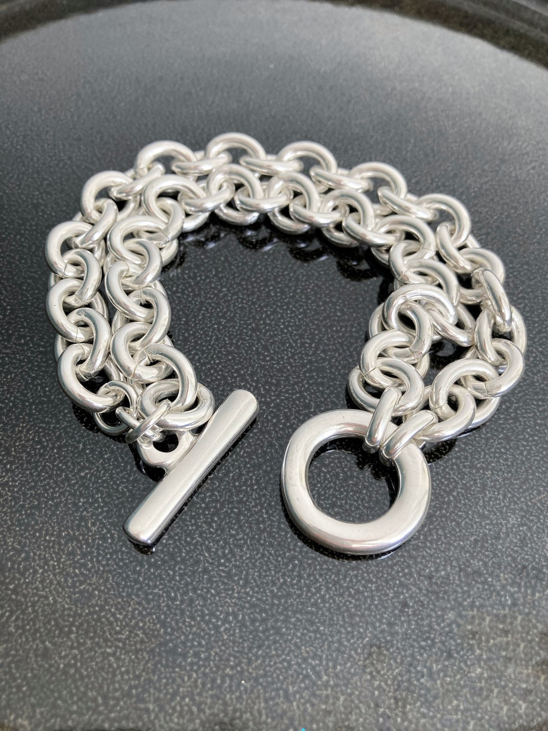 Silver Chunky Heavy Chain Bracelet, Personalized Thick Bracelet,silver Bracelet, Statement ...